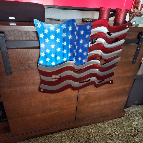 Hand Crafted | Accents | American Flag Wall Decor Metal Art Flag Large ...